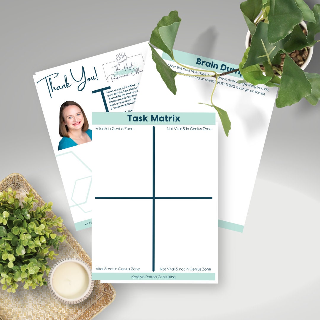 Simple Priority Matrix | Simple Task Matrix | Brain Dump | Decision ...