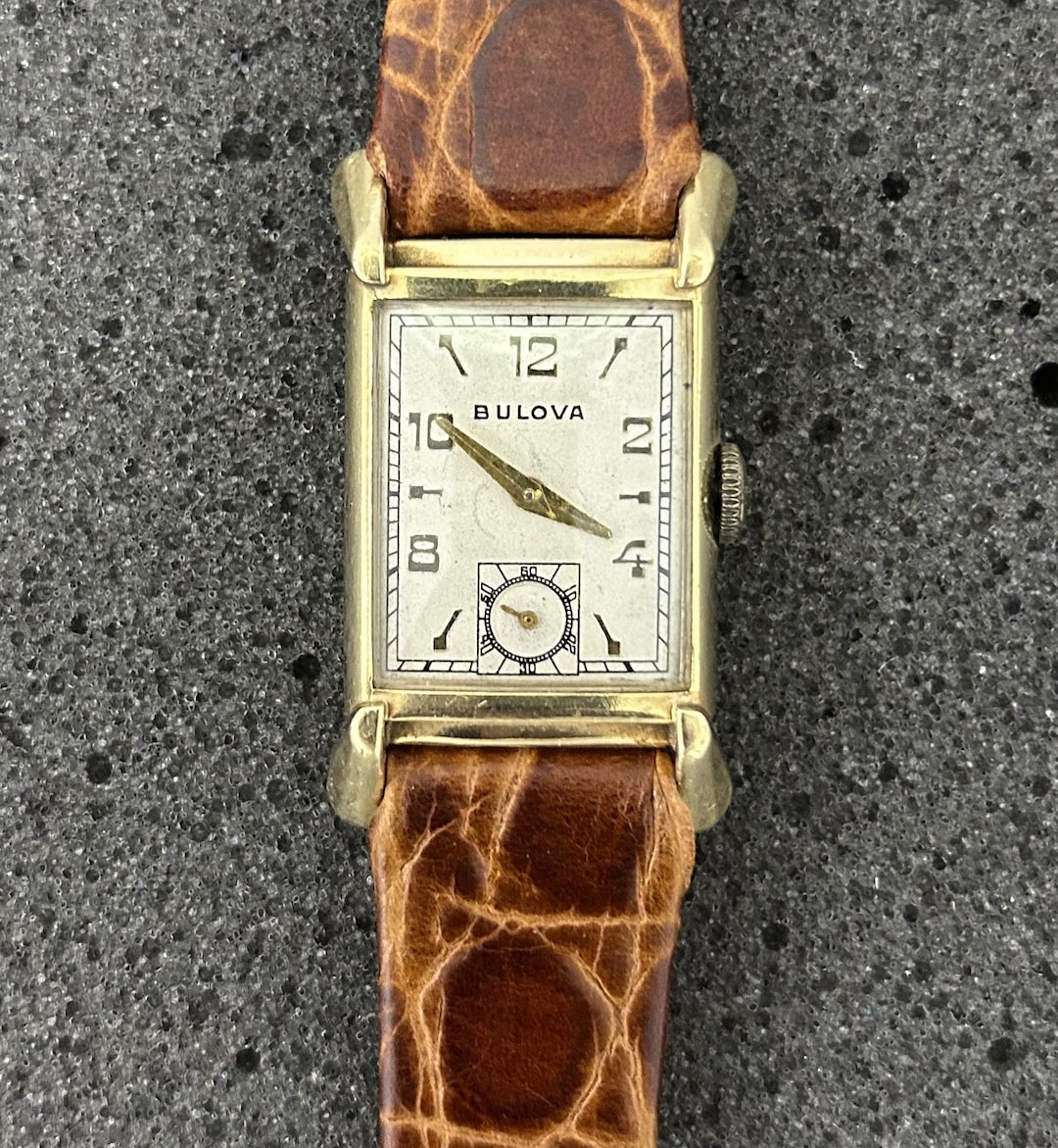 1950s Bulova 14k Solid Gold Rectangular Dress Wristwatch - Etsy