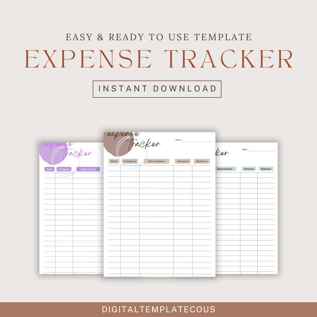 Digital Expense Tracker (6 Colors) - Etsy