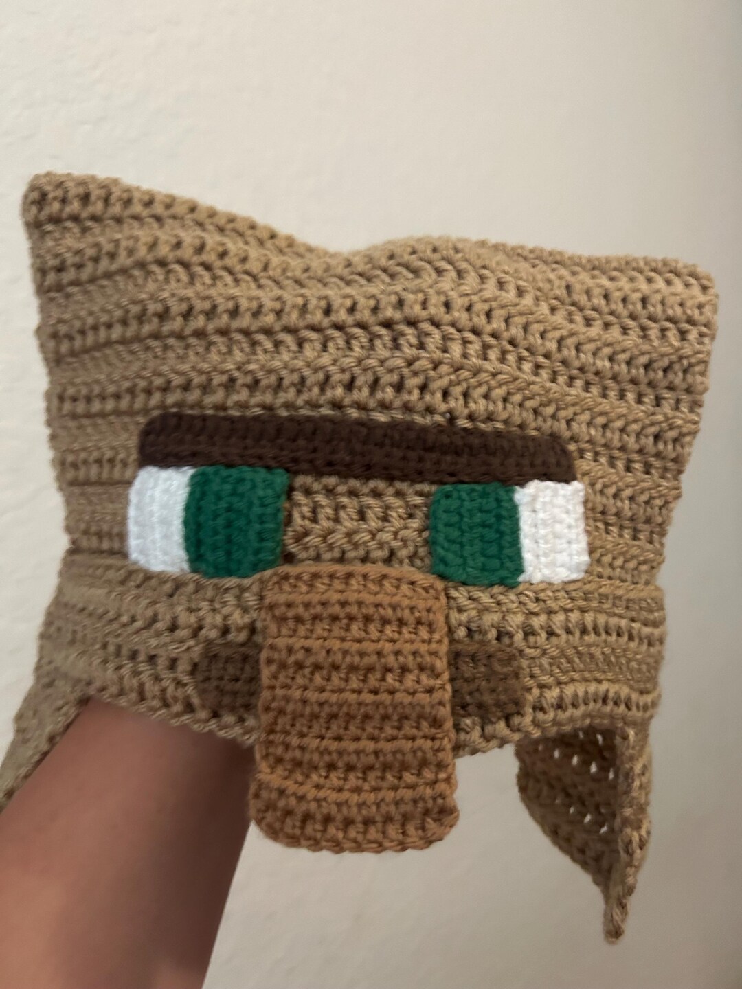 Crochet Minecraft Villager Earflap Hat Beanie - Etsy
