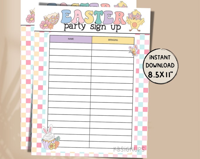 Easter PARTY POTLUCK Sign-up Sheet - Easter Class Party | Volunteer ...