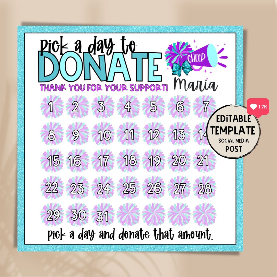 Cheer Pick A Date to Donate | Cheerleading Fundraiser | Pay for Your ...