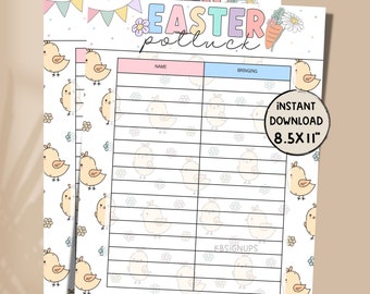 Editable Easter Party Sign up Sheet - Etsy