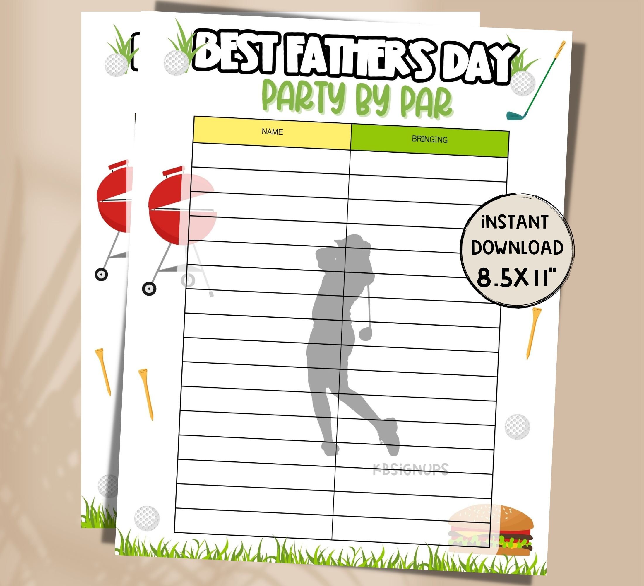 Father's Day Class Party | Potluck Party Sign up Sheet | Father's Day ...