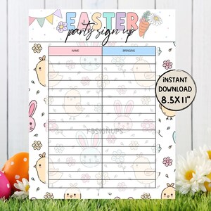 Easter PARTY POTLUCK Sign-up Sheet - Easter Class Party | Volunteer ...