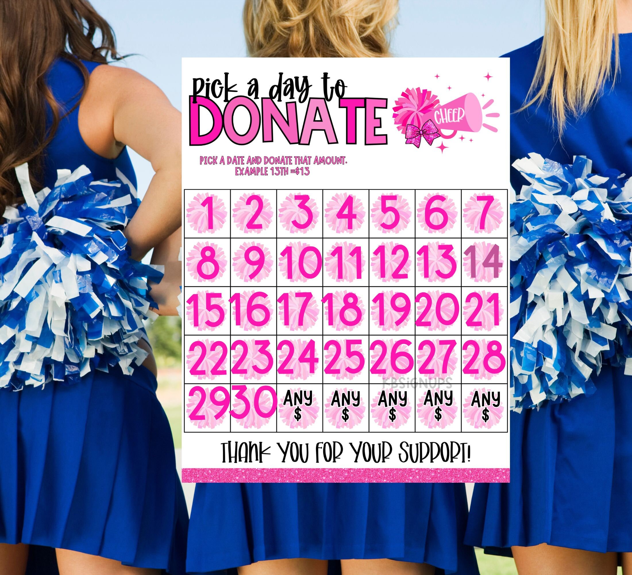 Cheer Pick A Date to Donate | Cheerleading Fundraiser | Pay for Your ...