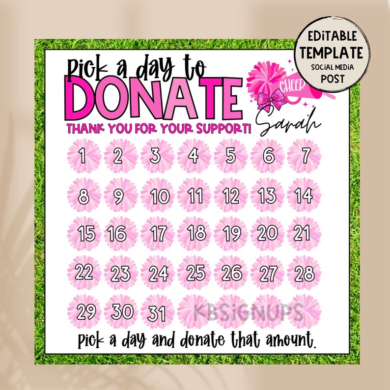 Cheer Pick A Date to Donate | Cheerleading Fundraiser | Pay for Your ...