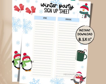 Editable Christmas Party Sign up Sheet - Etsy