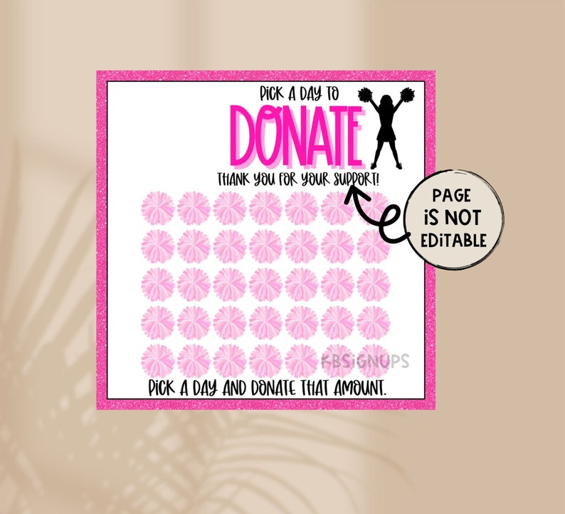 Cheerleading Pick A Date to Donate With Photo | Cheer Fundraiser | Pay ...