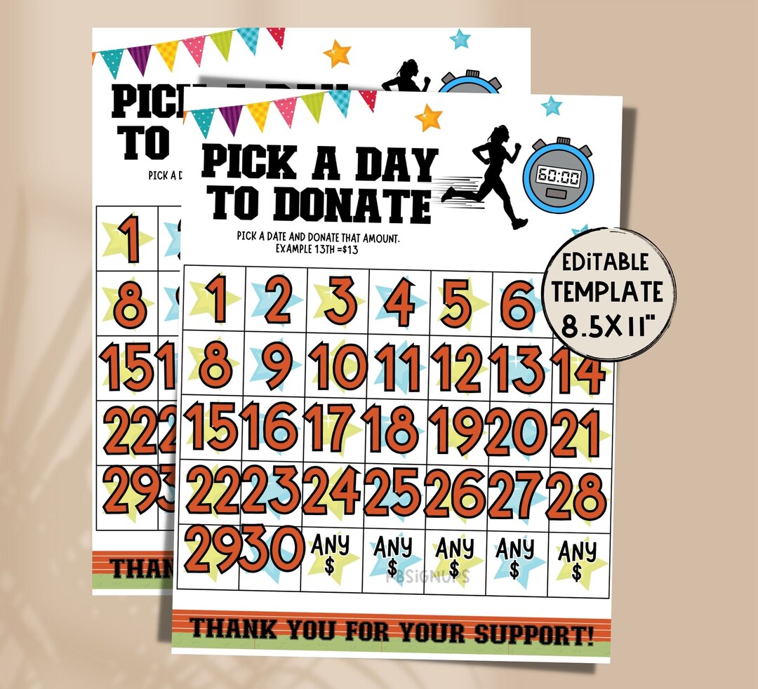 Track and Field Pick A Date to Donate | Track Season Fundraiser | Pay ...