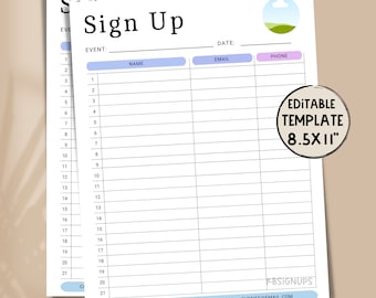 Halloween Party Editable Sign-up Sheet Template Volunteer Sign up Flyer ...