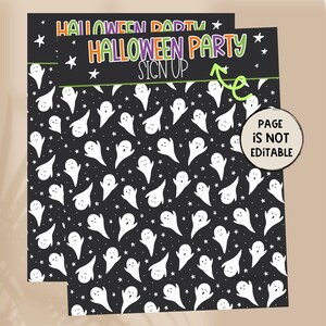 Halloween Party Editable Sign-up Sheet Template - Volunteer Sign up ...