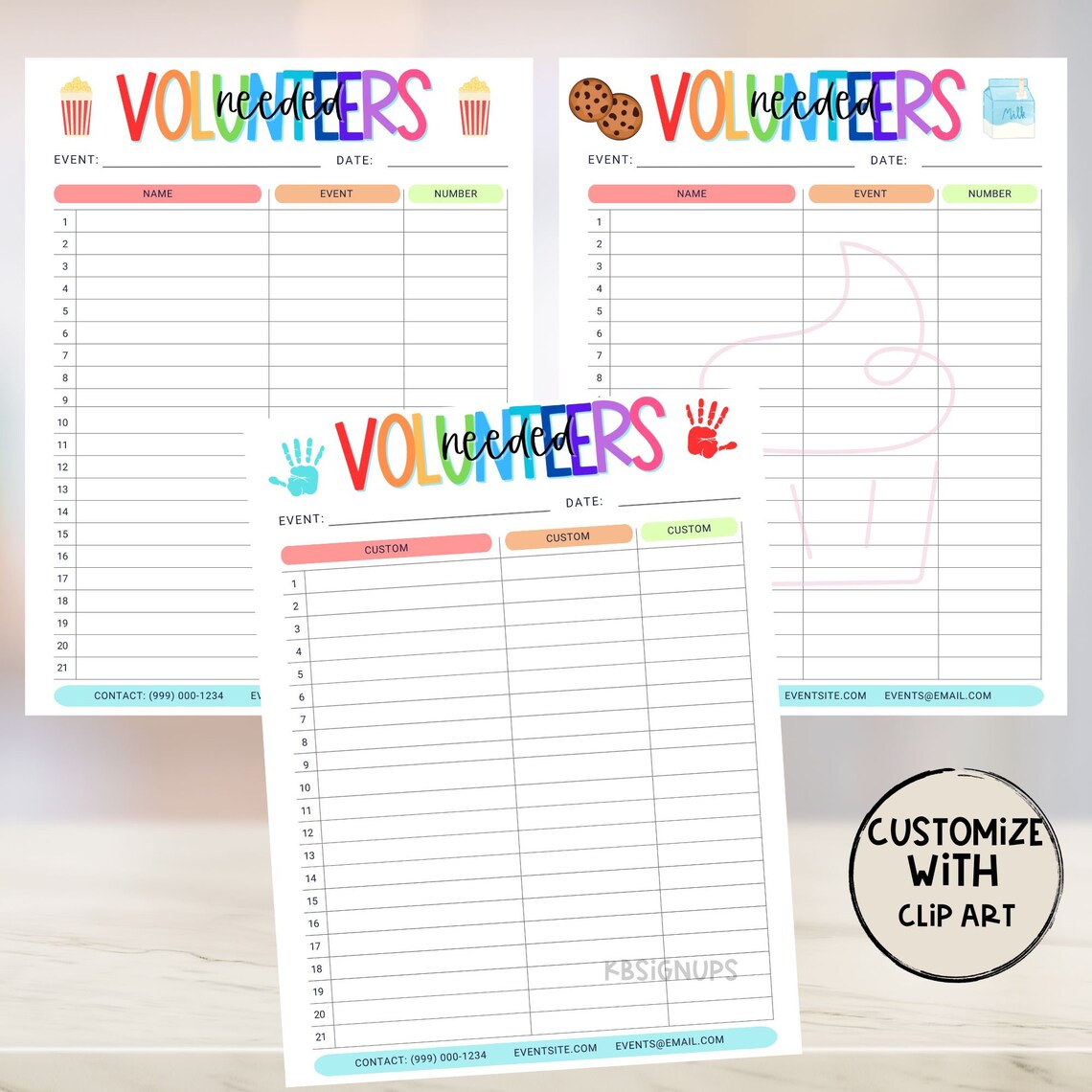 Volunteer Editable Sign-up Sheet Template - Printable Sign Up ...