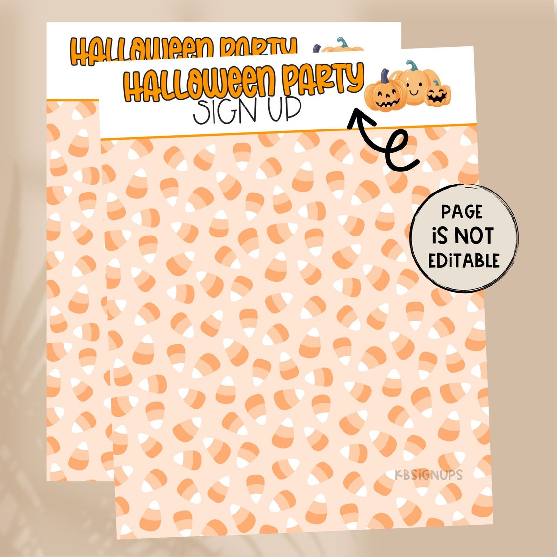 Halloween Party Editable Sign-up Sheet Template - Volunteer Sign up ...