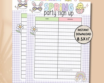 Easter PARTY POTLUCK Sign-up Sheet - Easter Class Party | Volunteer ...