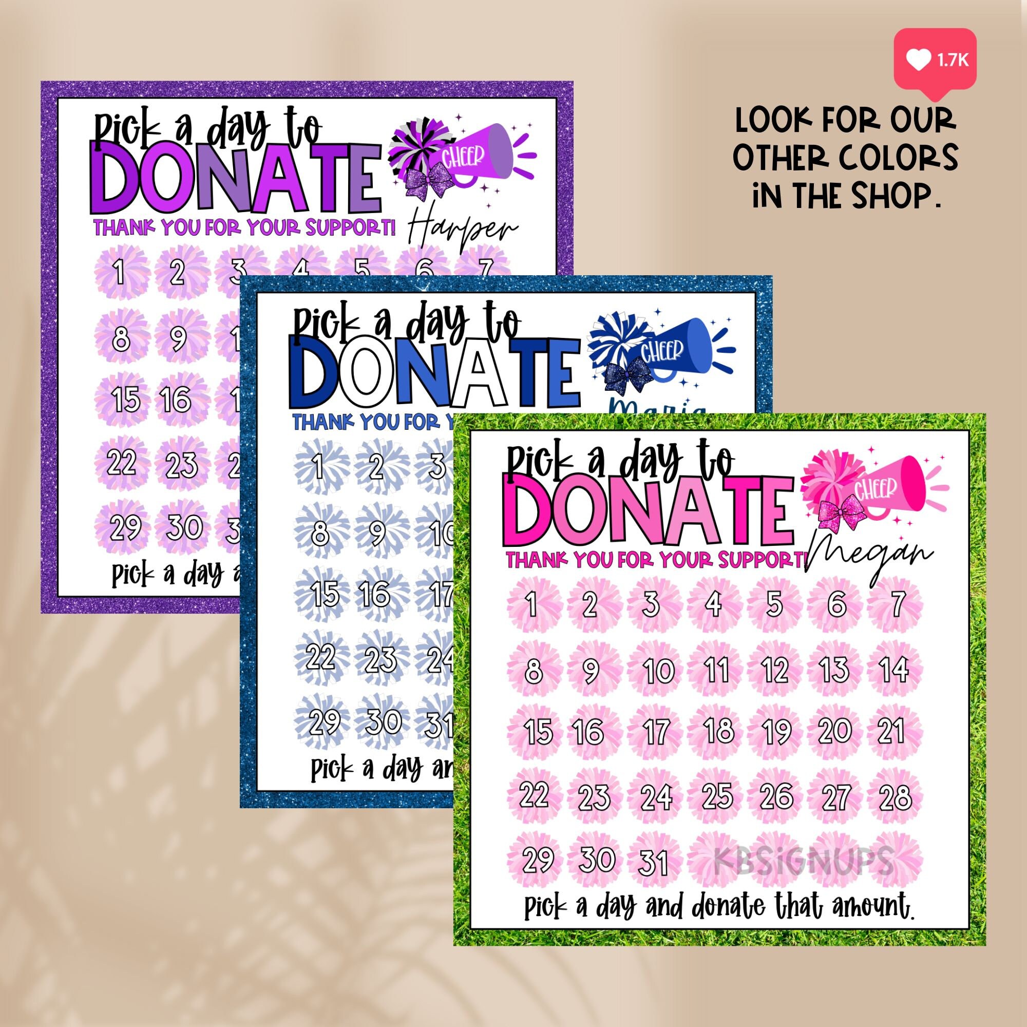 Social Media Cheer Pick A Date to Donate | Cheerleading Fundraiser ...