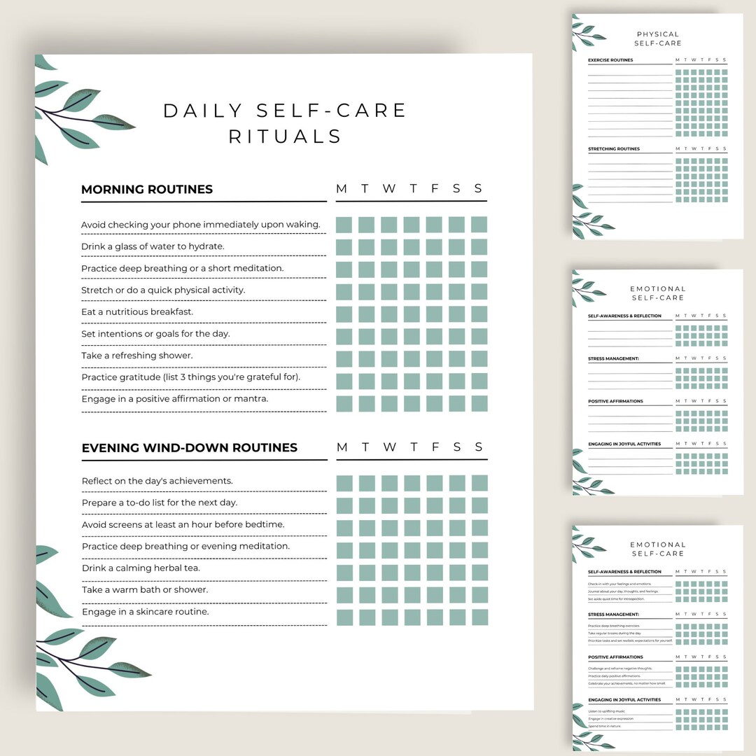 Ultimate Self Care Checklist Bundle | Track, Plan, and Nurture Your ...