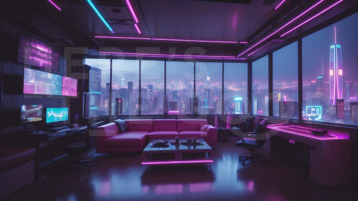10 Cyberpunk Digital Cityscape Backdrops - Etsy
