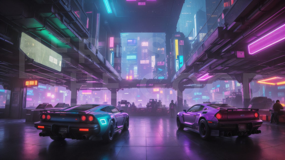 10 Cyberpunk Digital Cityscape Backdrops - Etsy