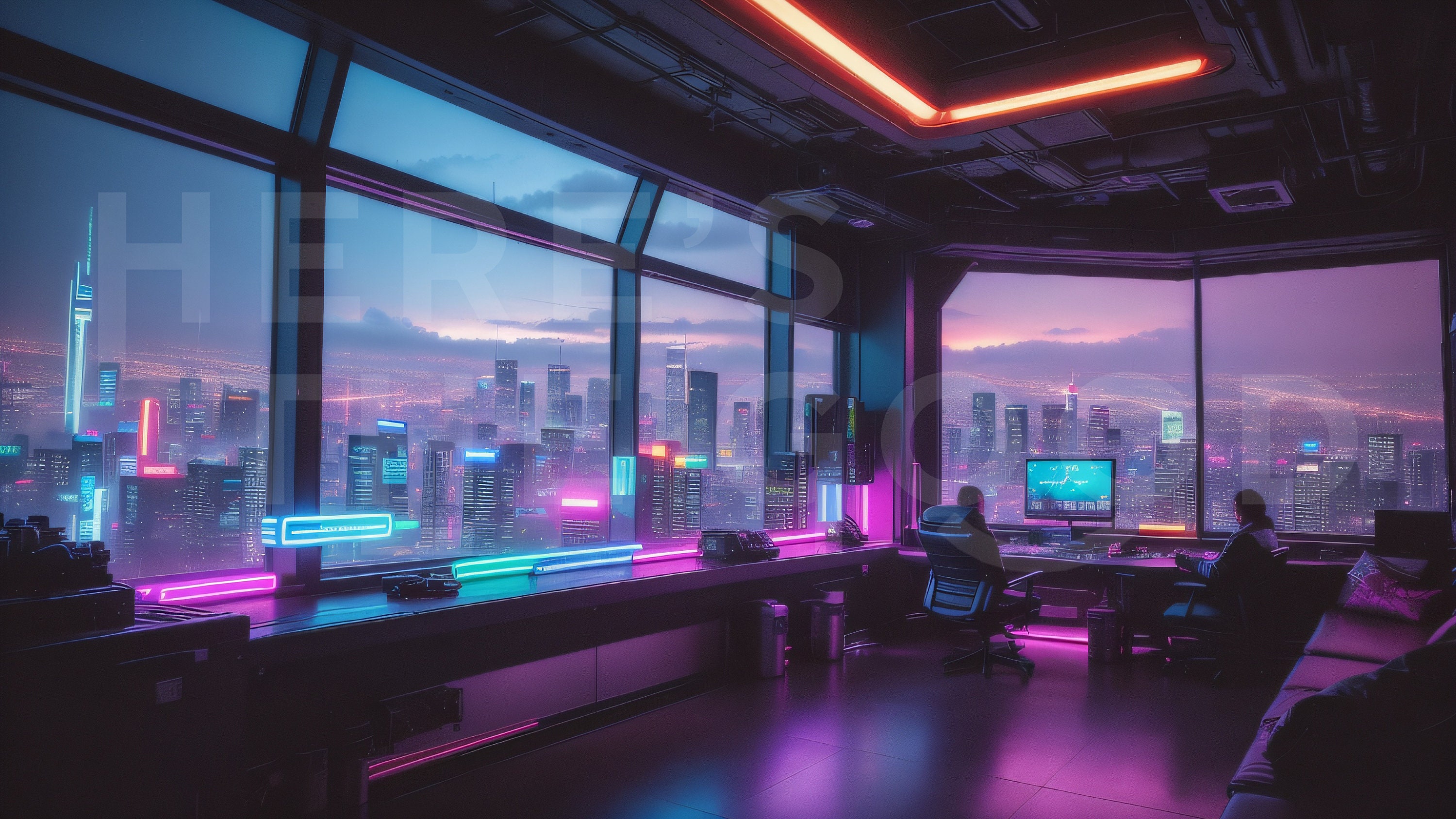10 Cyberpunk Digital Cityscape Backdrops - Etsy