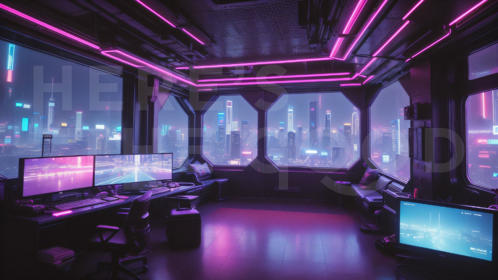 10 Cyberpunk Digital Cityscape Backdrops - Etsy