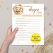 Boho Bear Baby Shower Nursery Rhyme Quiz Baby Shower Games Printable ...