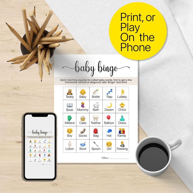 Baby Shower Game Baby Bingo Baby Shower Games Printable Baby Shower ...
