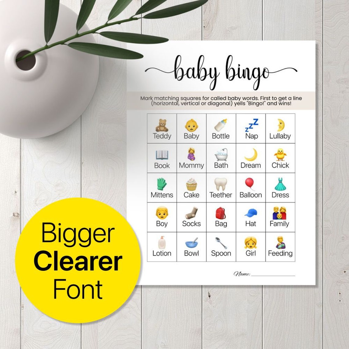 Baby Shower Game Baby Bingo Baby Shower Games Printable Baby Shower ...