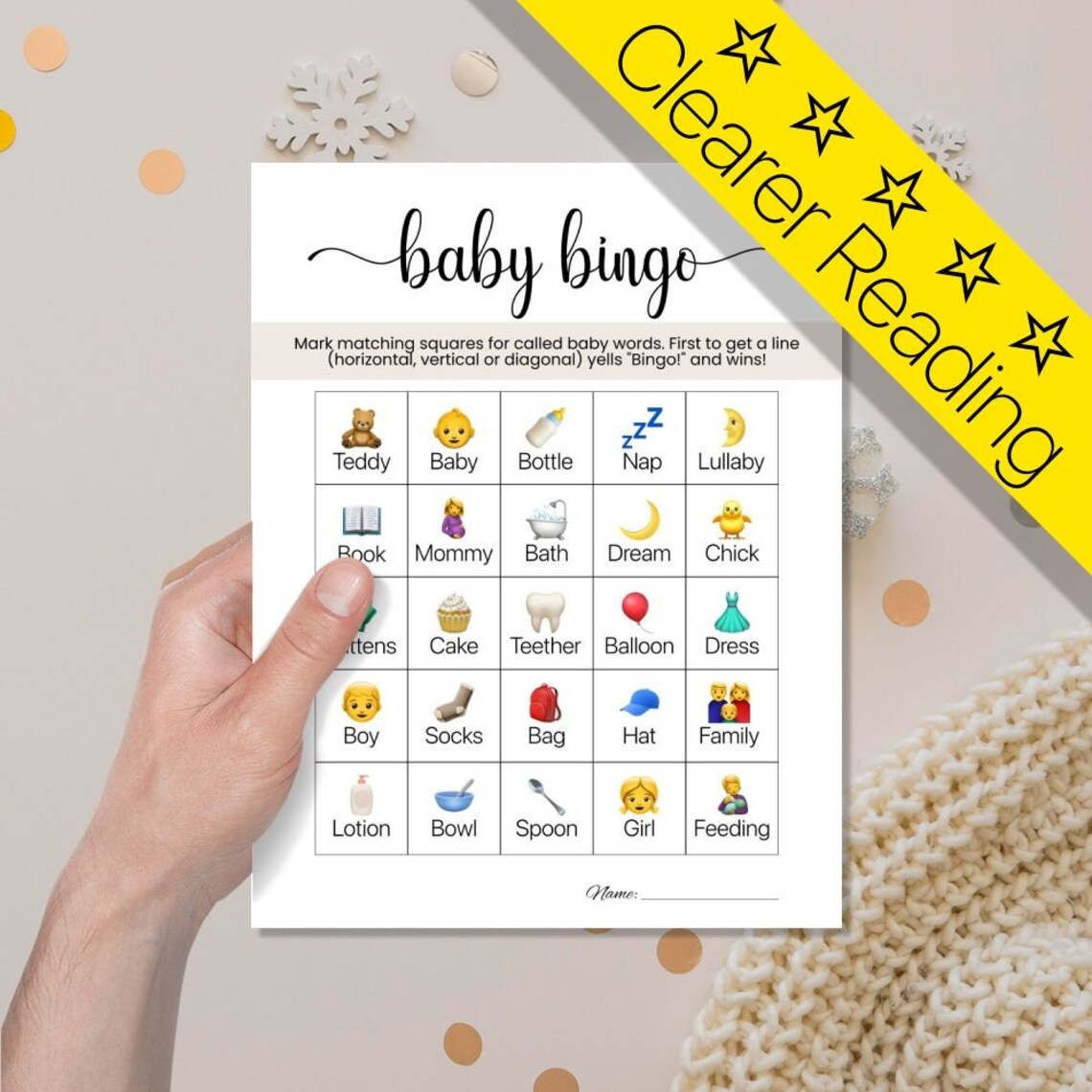 Baby Shower Game Baby Bingo Baby Shower Games Printable Baby Shower ...