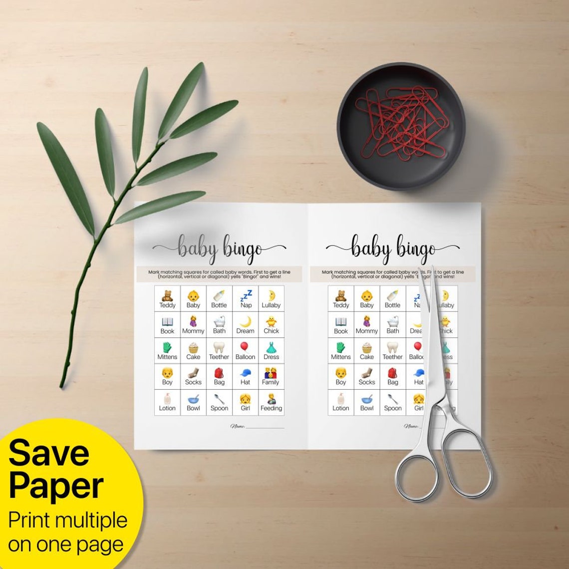 Baby Shower Game Baby Bingo Baby Shower Games Printable Baby Shower ...