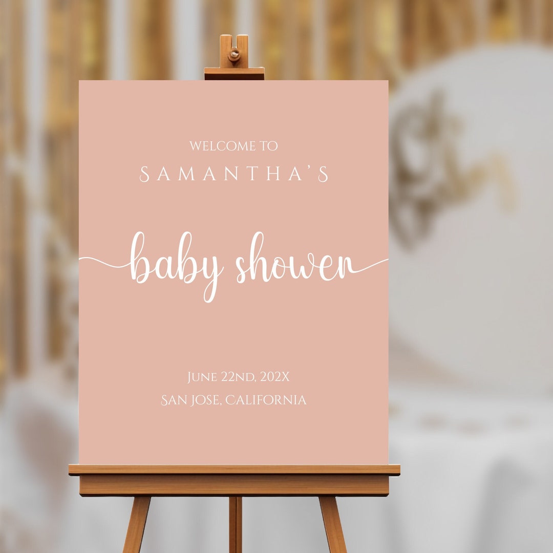 Girl Baby Shower Welcome Sign Printable Girl Baby Shower Welcome Poster ...