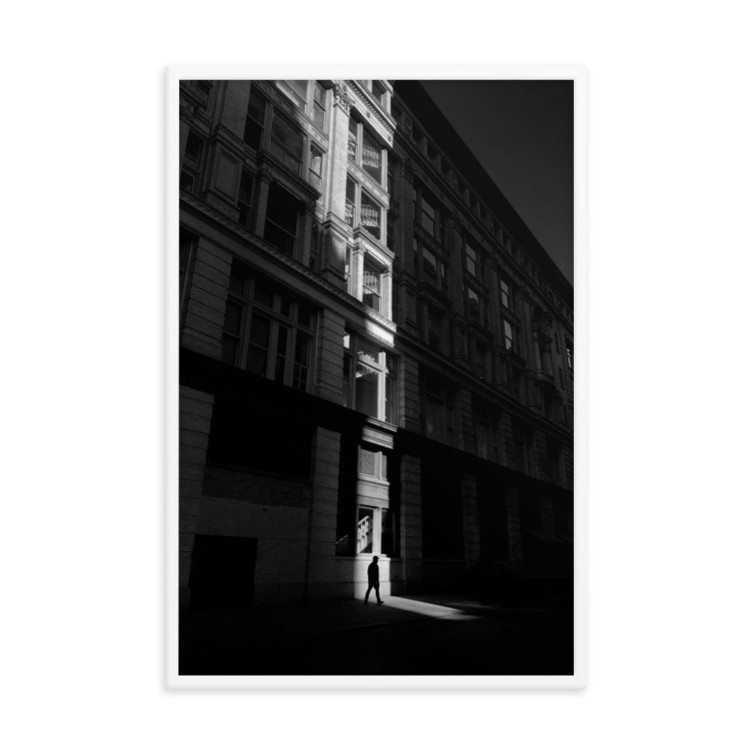 4pm, Black and White Photograph Light and Shadows in New York City Wall ...