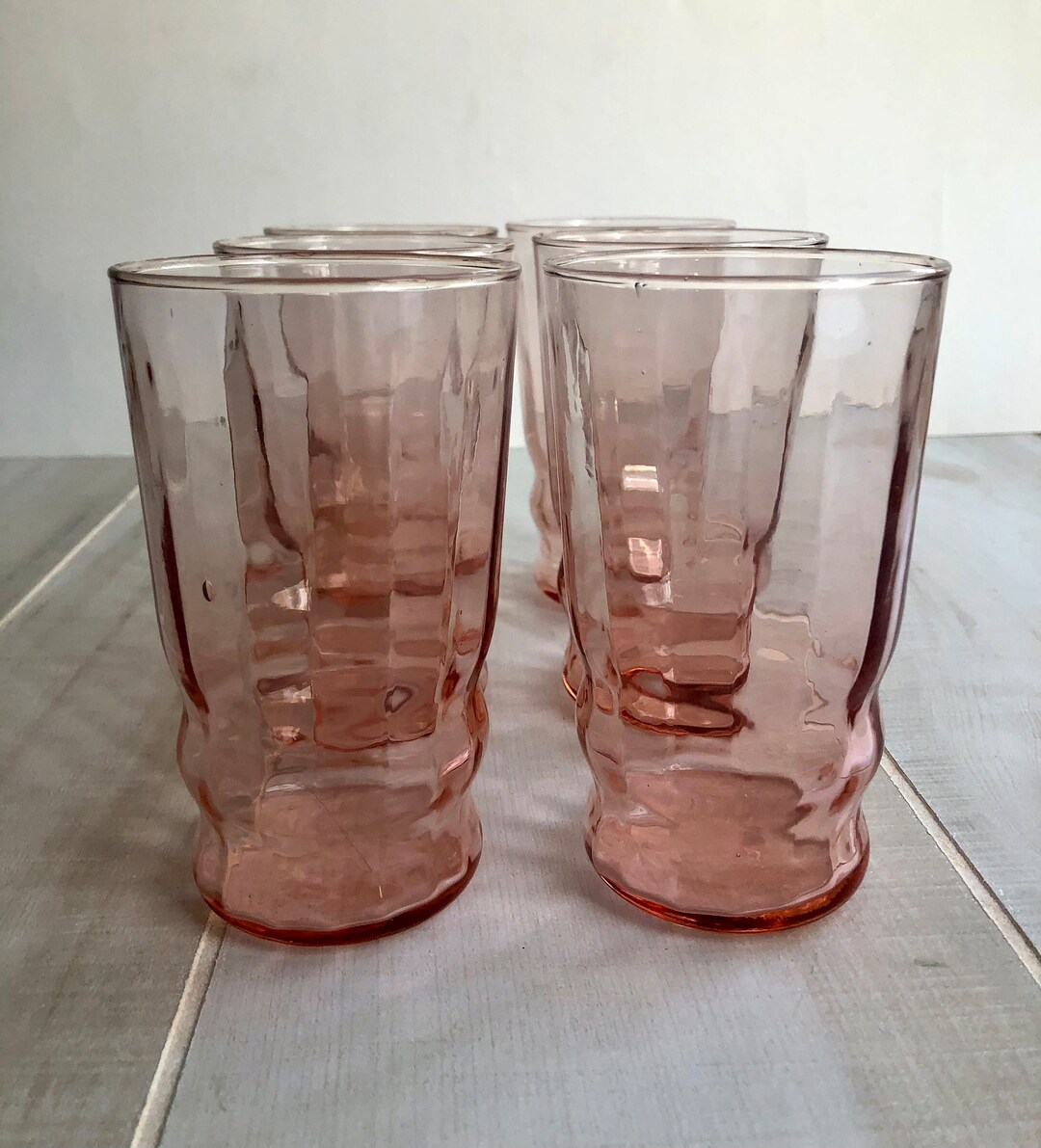 Macbeth-evans Pink Depression Glass Ribbed Juice Tumblers - Etsy