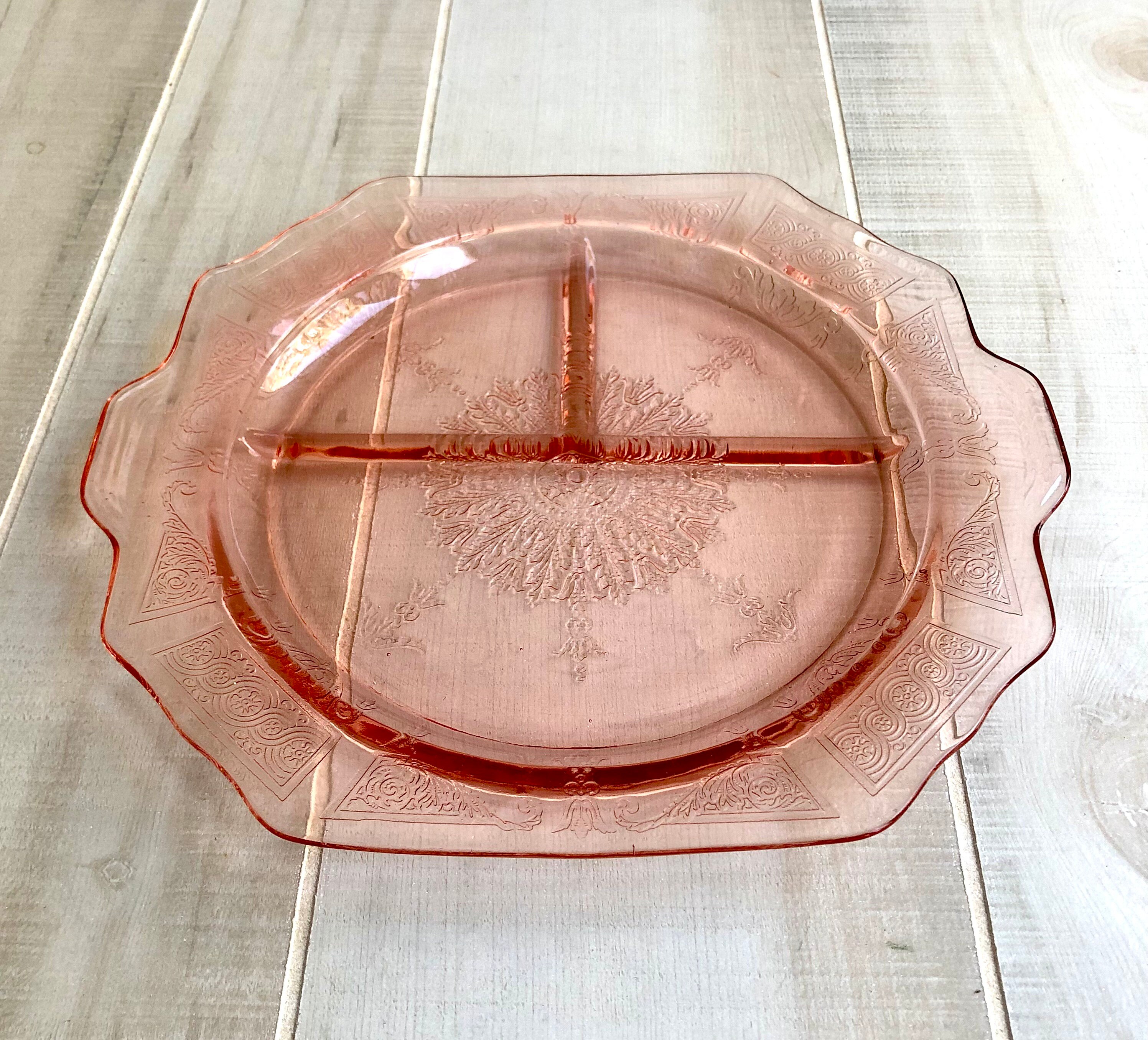 Hocking Glass Pink Princess Pattern Depression Glass Grill Plate - Etsy