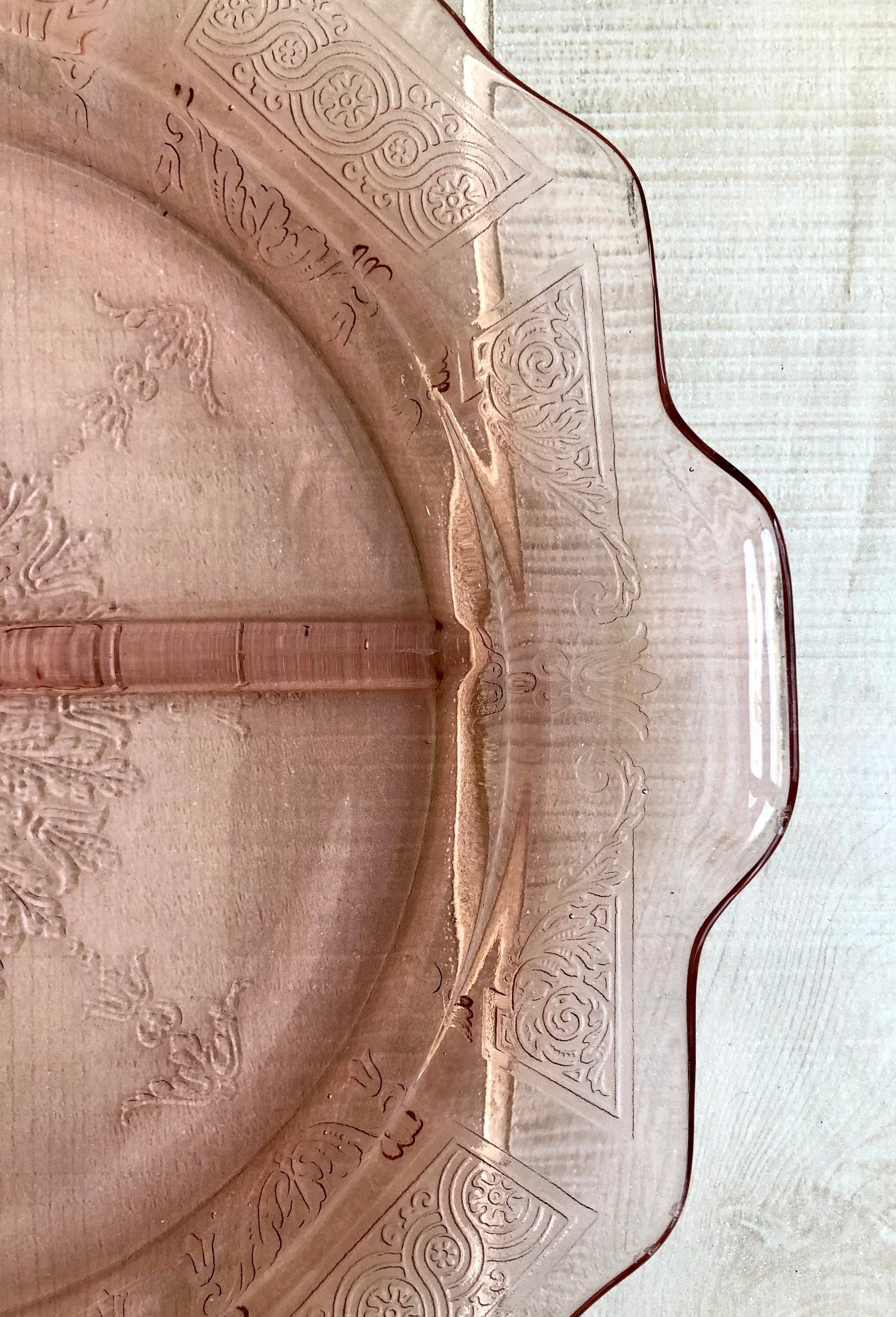 Hocking Glass Pink Princess Pattern Depression Glass Grill Plate - Etsy