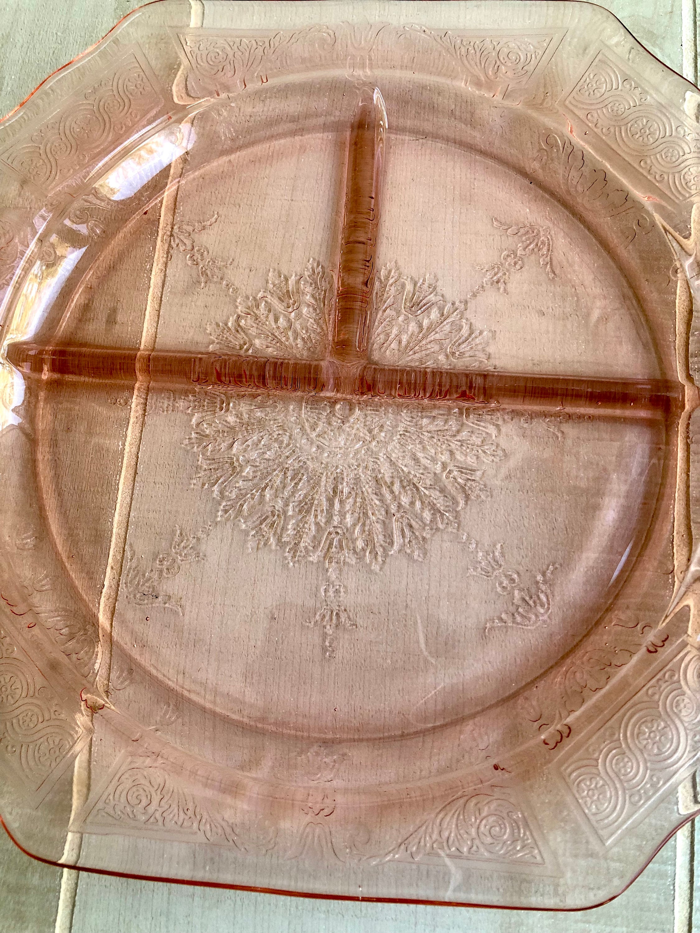 Hocking Glass Pink Princess Pattern Depression Glass Grill Plate - Etsy