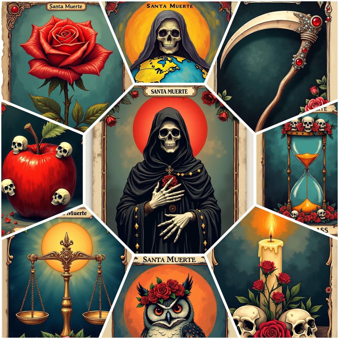 Santa Muerte Holy Death Digital Images - Tarot Themed Santa Muerte ...