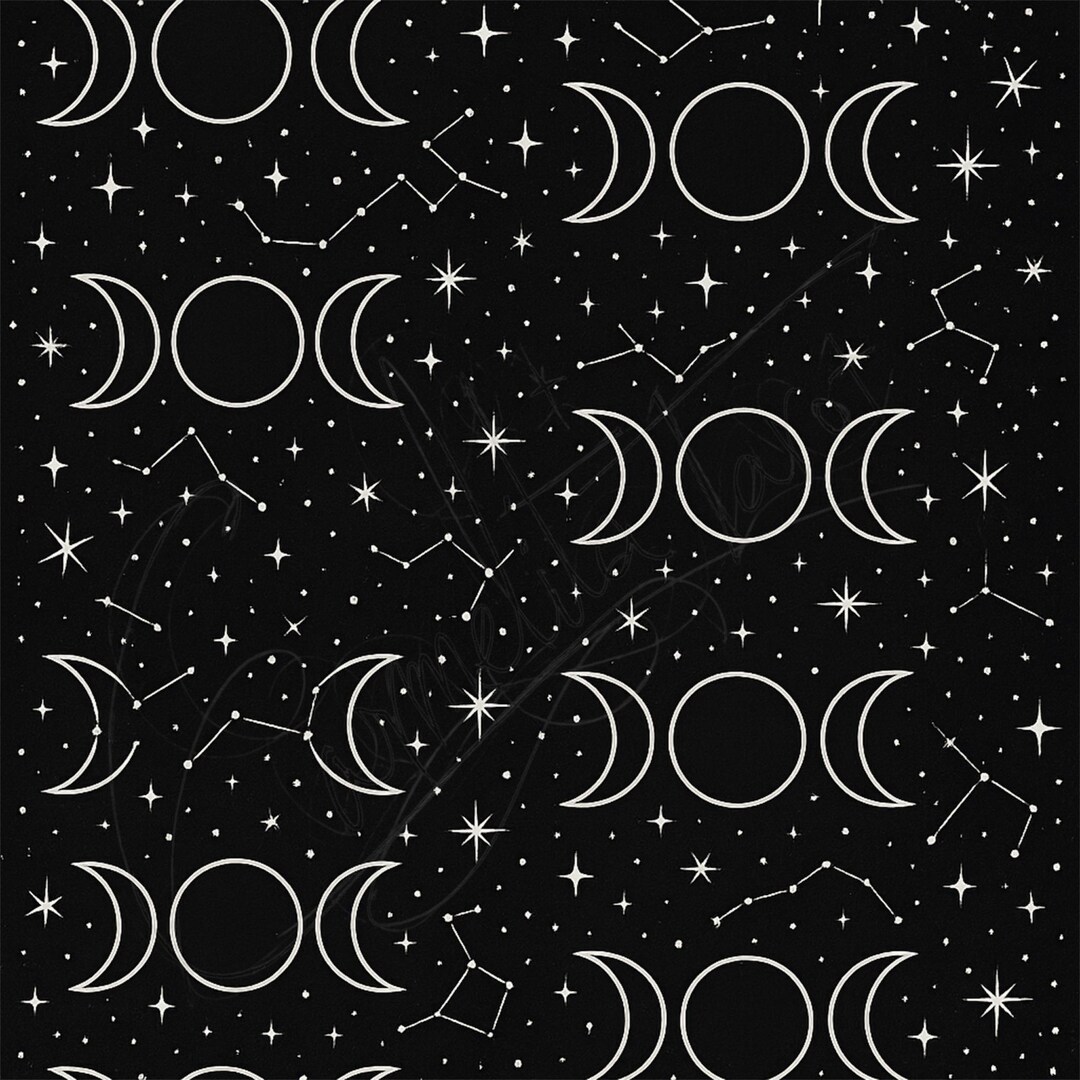 Halloween Seamless Triple Goddess Constellation Pattern | Set of 3 ...