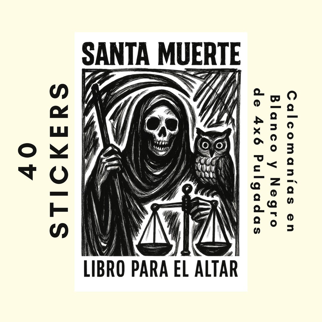 Stickers Santa Muerte – Set De 44 Para Oraciones, Peticiones, Diario Y ...