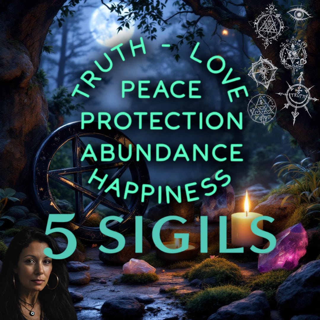 Truth Love Peace Abundace Happiness Protection Sigils - 5 Sigils ...