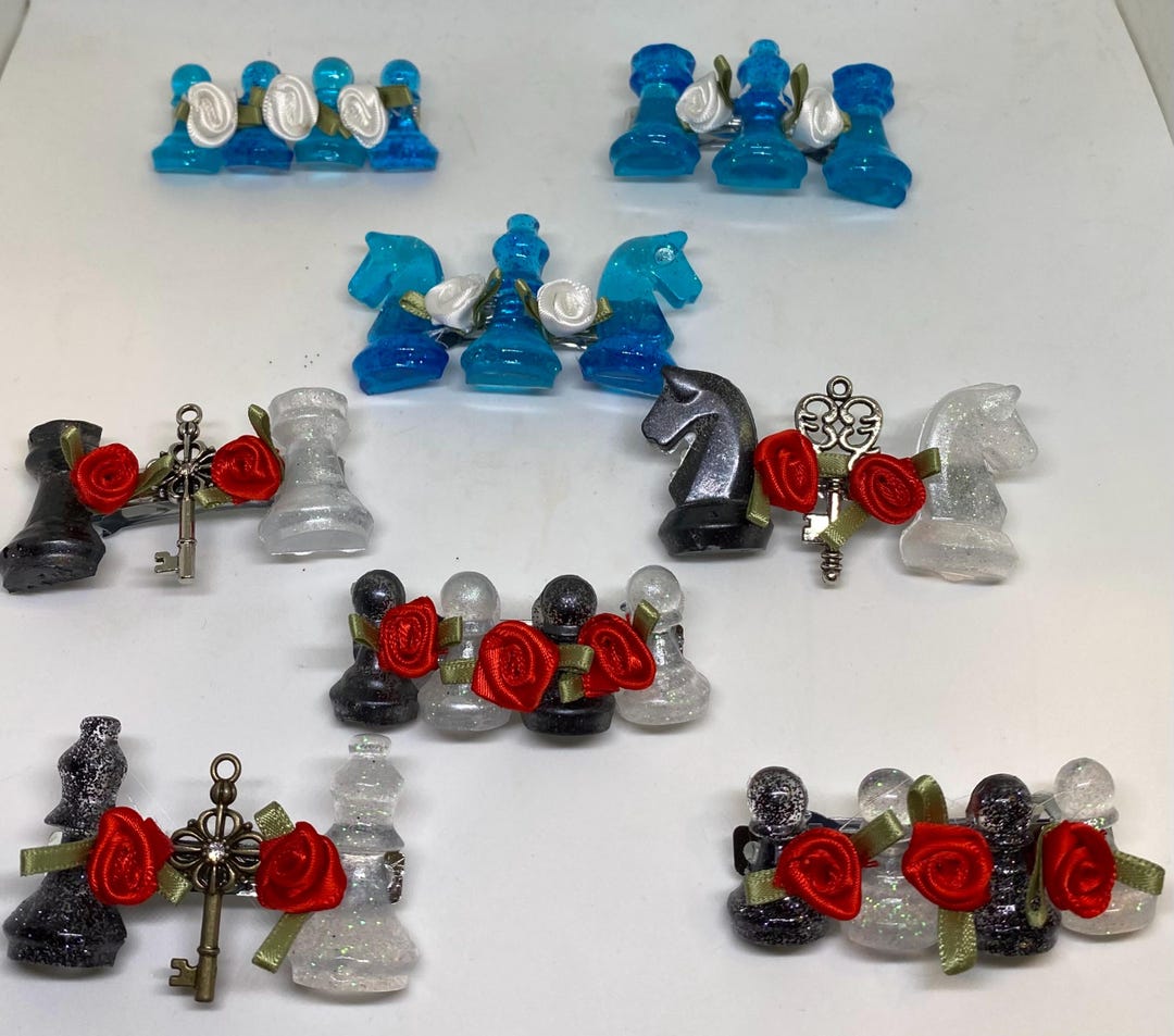 Chess Pieces Hair Barrettes - Etsy