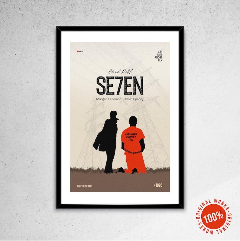 Seven Movie Poster: Minimalist David Fincher Film Art (digital Poster ...
