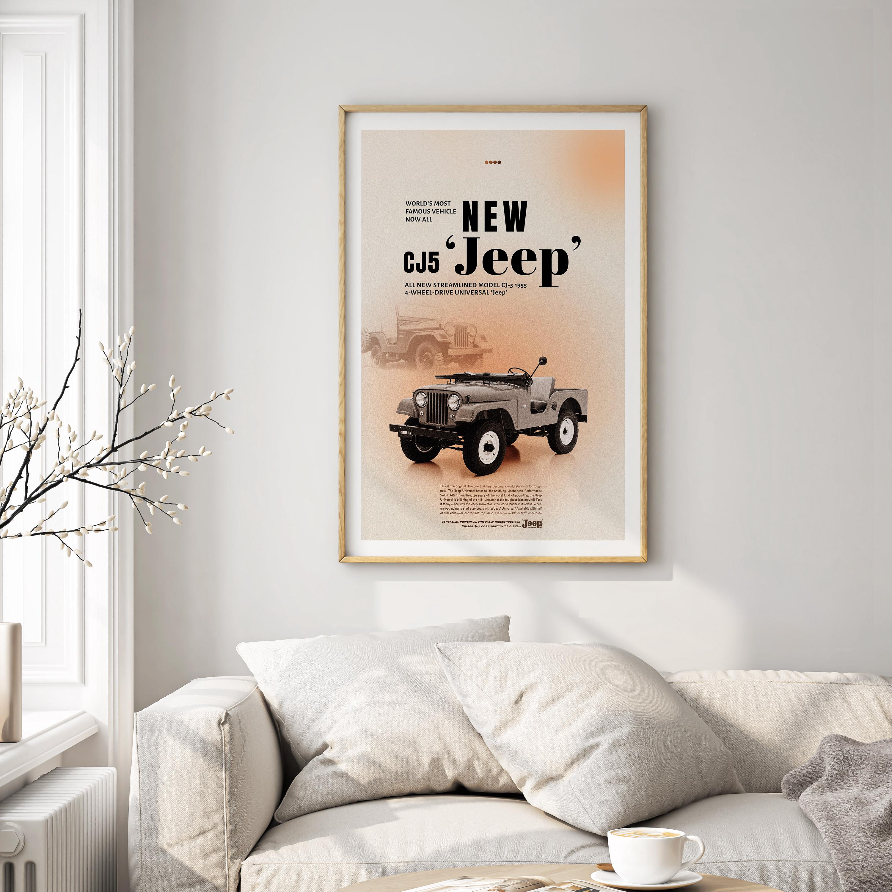 1955 Jeep CJ-5 Poster: Vintage Off-road Vehicle Art (digital Download ...