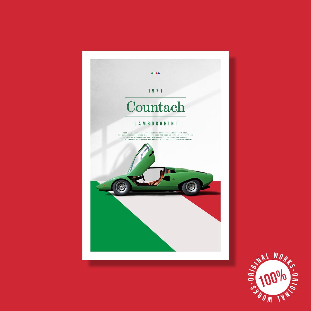 1971 Lamborghini Countach 40x60cm (16 X 24 Inches) Poster Print - Etsy