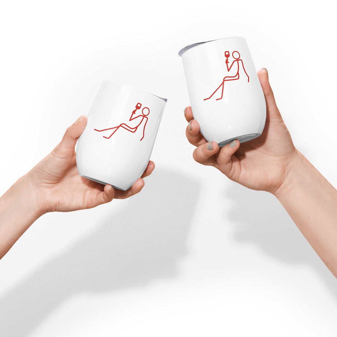 Stick Figure Drinking Wine Wine Tumbler - Etsy