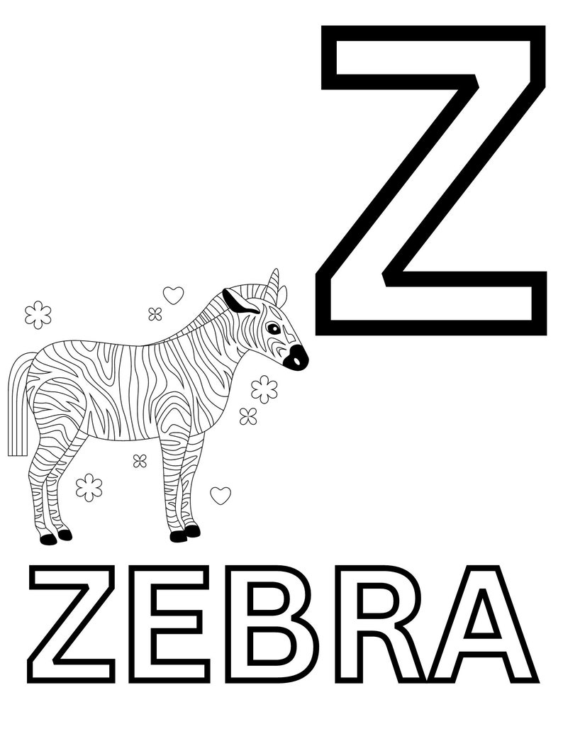 Toddler Alphabet Coloring Pages - Etsy