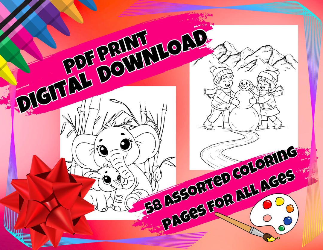 58 Printable Coloring Pages for Kids | Fun & Relaxing Coloring Book ...