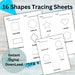 Preschool Shapes Flashcards, Tracing Worksheets, Matching Game, Mega ...