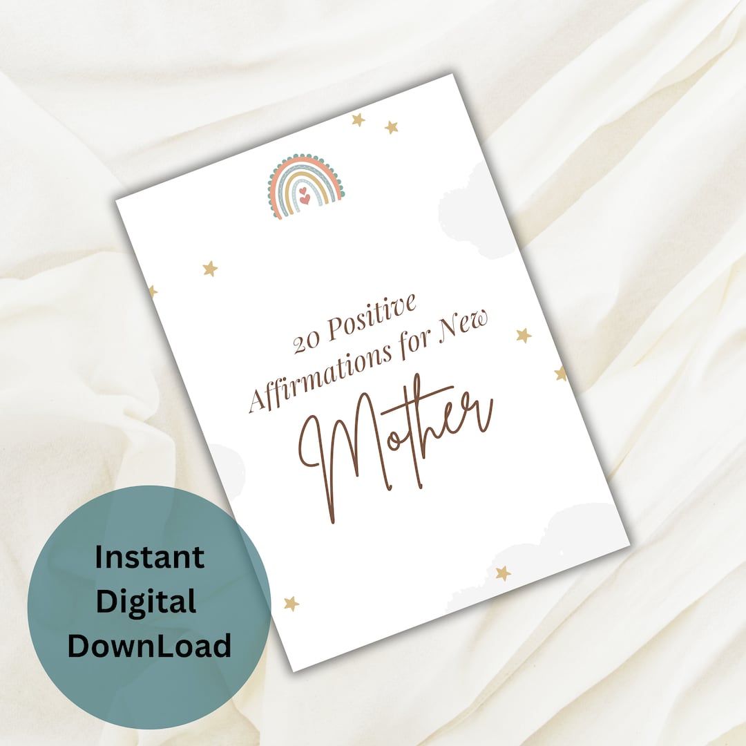 Positive Affirmation Cards for New Mothers, Instant Download Positive ...