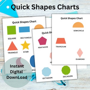 Preschool Shapes Flashcards, Tracing Worksheets, Matching Game, Mega ...